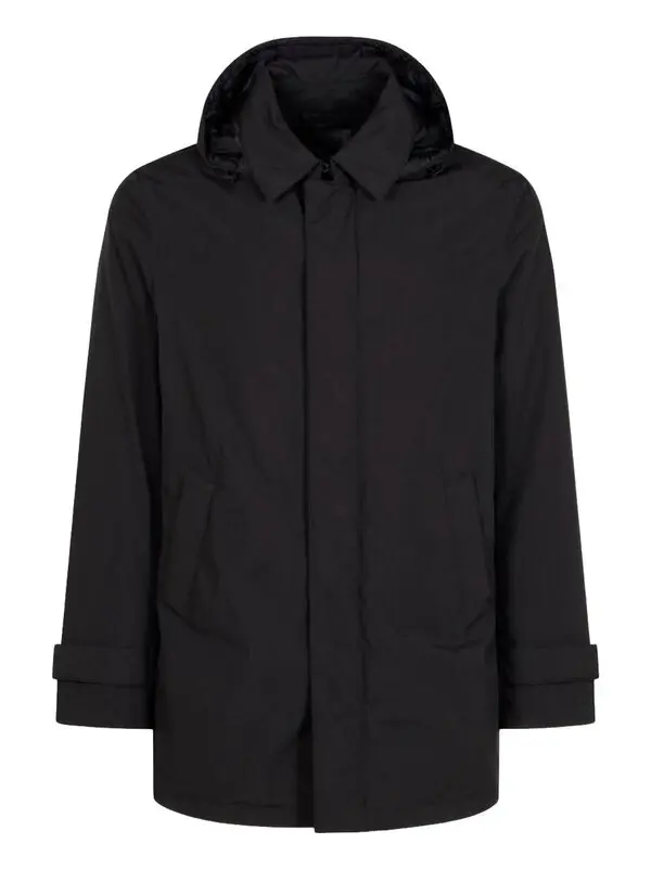 Herno Midi Hooded Down Jacket - Black