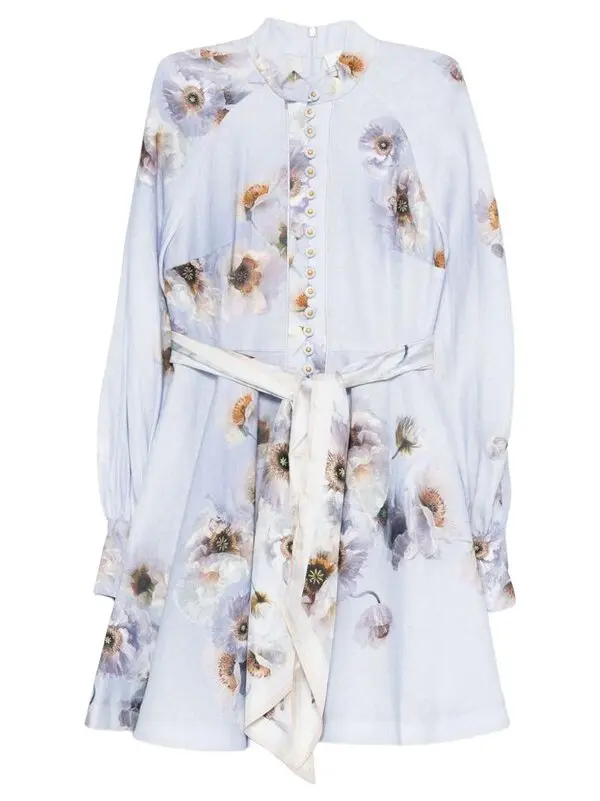 Zimmermann Hypnotic Linen Shirtdress - Purple