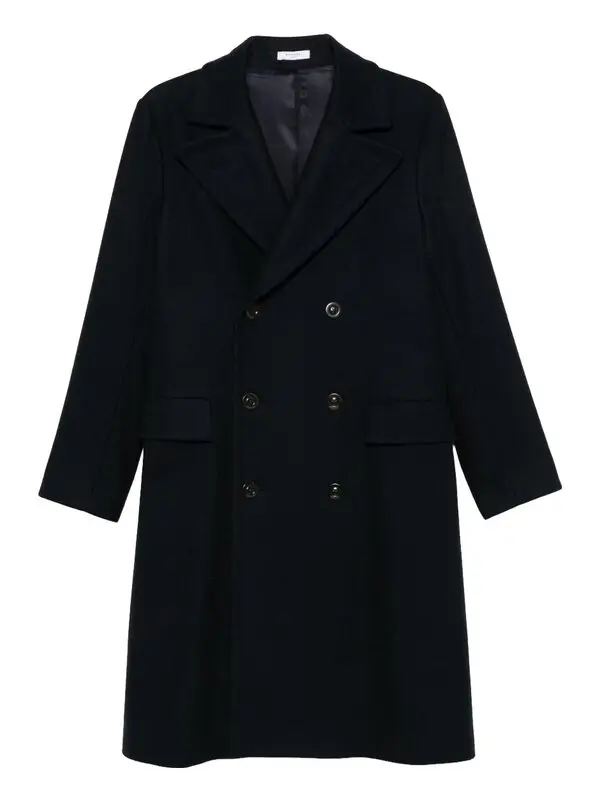 Boglioli Wool And Cashmere Double-breasted Coat - Blue