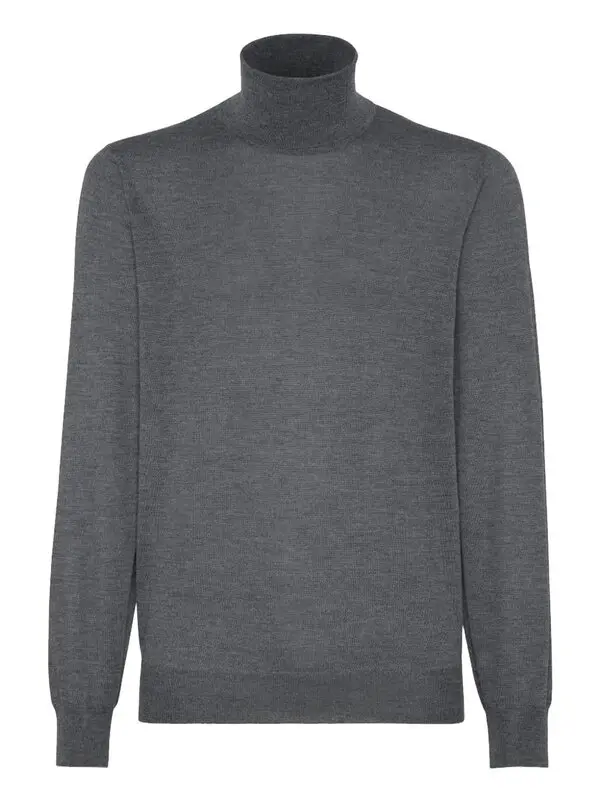 Brunello Cucinelli Cashmere Blend Turtleneck Sweater - Grey