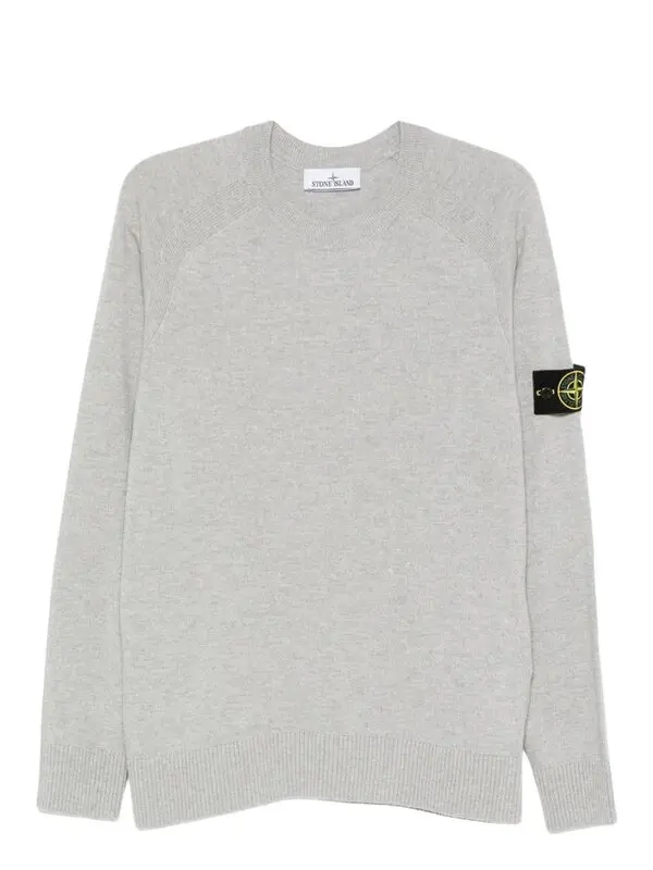 Stone Island Light Wool Crew Neck Sweater - Light Grey