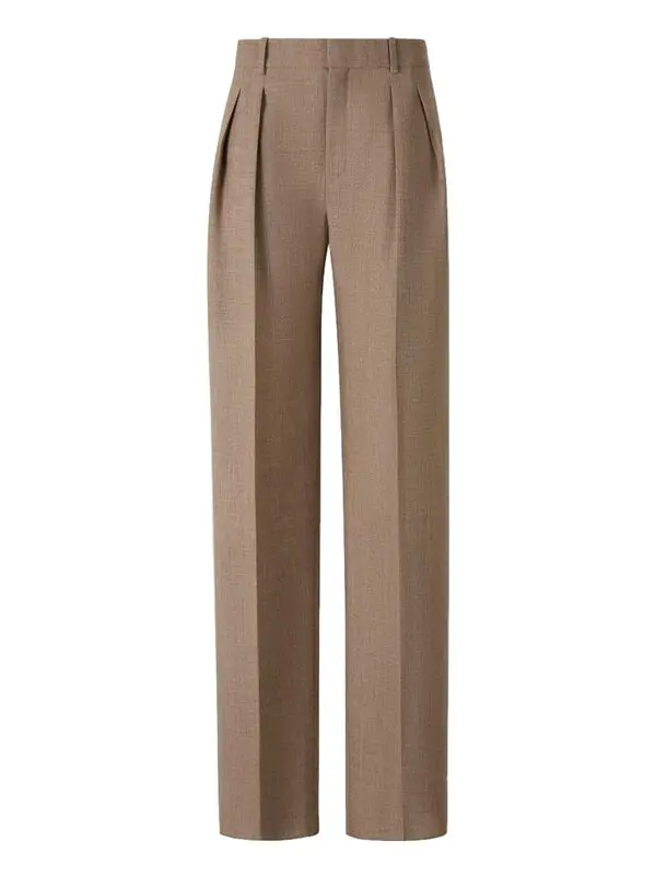 Saint Laurent Wool Dress Trousers - Brown
