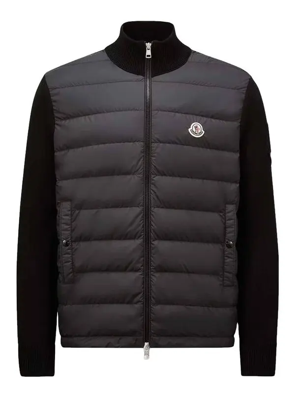 Moncler Quilted Zip-up Cardigan - Black