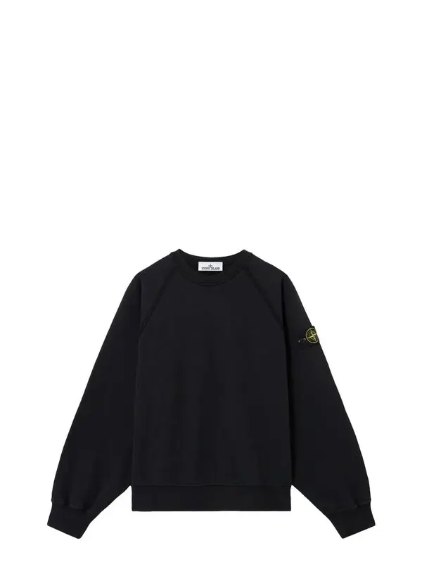 Stone Island Oversized Fit Crewneck Sweatshirt - Black