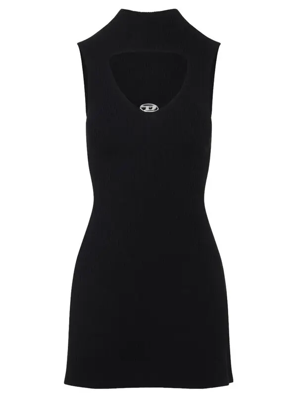 Diesel Wool Cut-out Mini Dress - Black