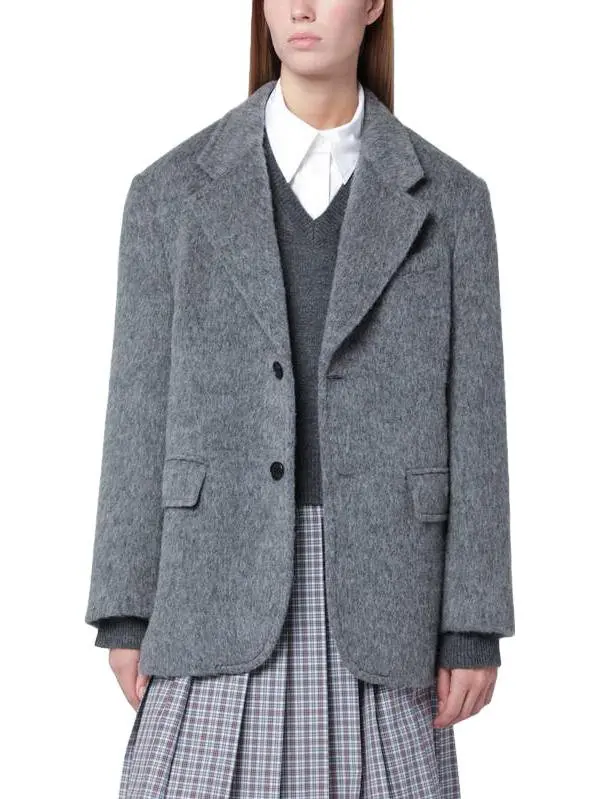DUNST Mélange Wool-blend Jacket - Grey