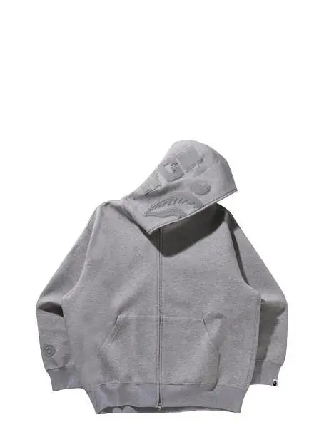 BAPE Line Camo Interlock Relaxed Fit Shark Full Zip Hoodie - Gray