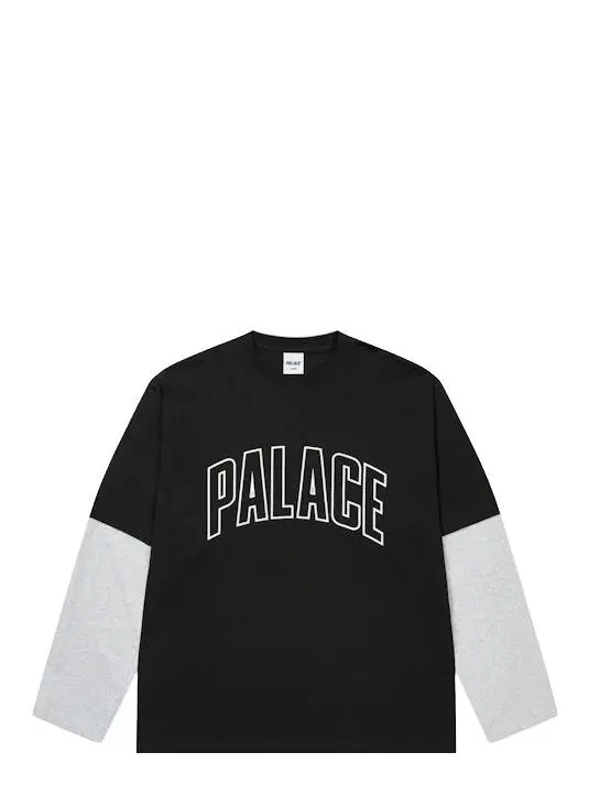 PALACE Surprisingly Long Sleeve - Black/grey Marl