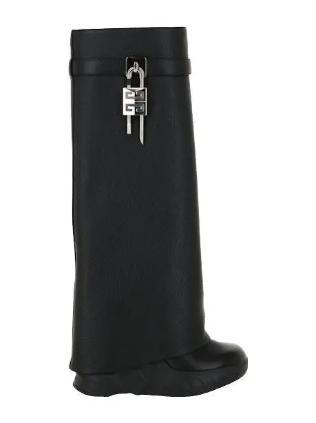 Givenchy Shark Lock Biker Boots - Black