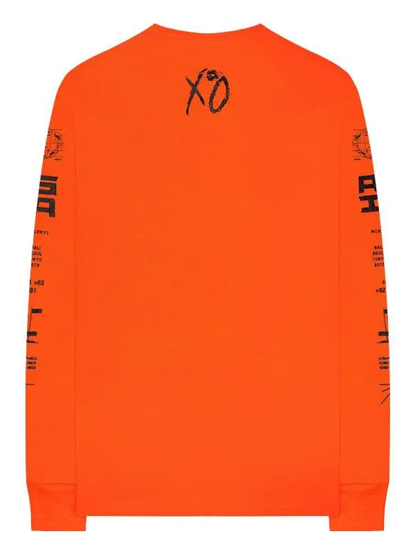 THE WEEKND Xo Asia Tour Long Sleeve Tee Shirt - Orange