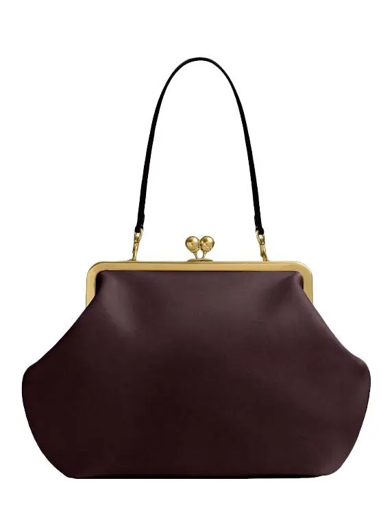 COACH Large Kisslock Frame Bag - Brass/black Currant