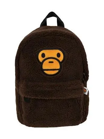 A BATHING APE Baby Milo Sherpa Fur Mini Backpack - Brown
