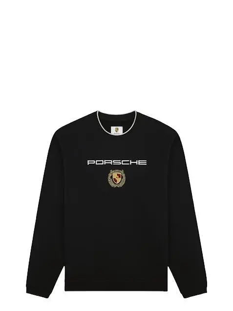 Aimé Leon Dore X Porsche Embroidered Crewneck Sweatshirt - Black