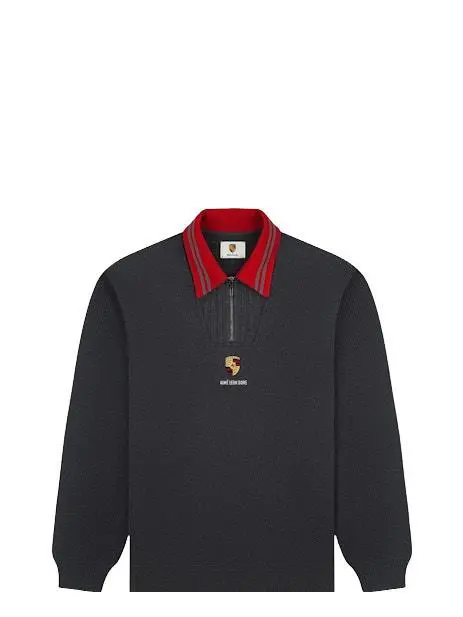 Aimé Leon Dore X Porsche Jacquard Collar Quarter Zip Pullover - Grey