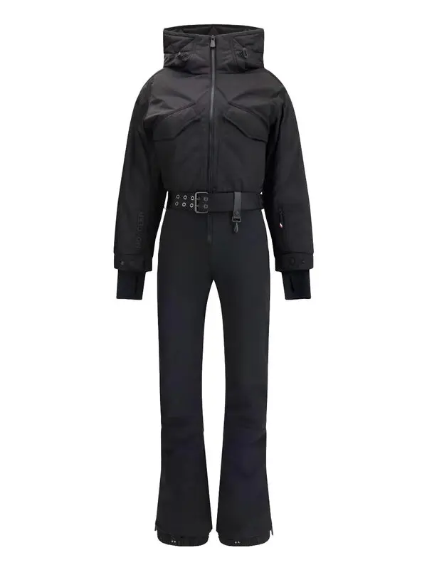 Moncler Hooded Belted Ski Suit - Black