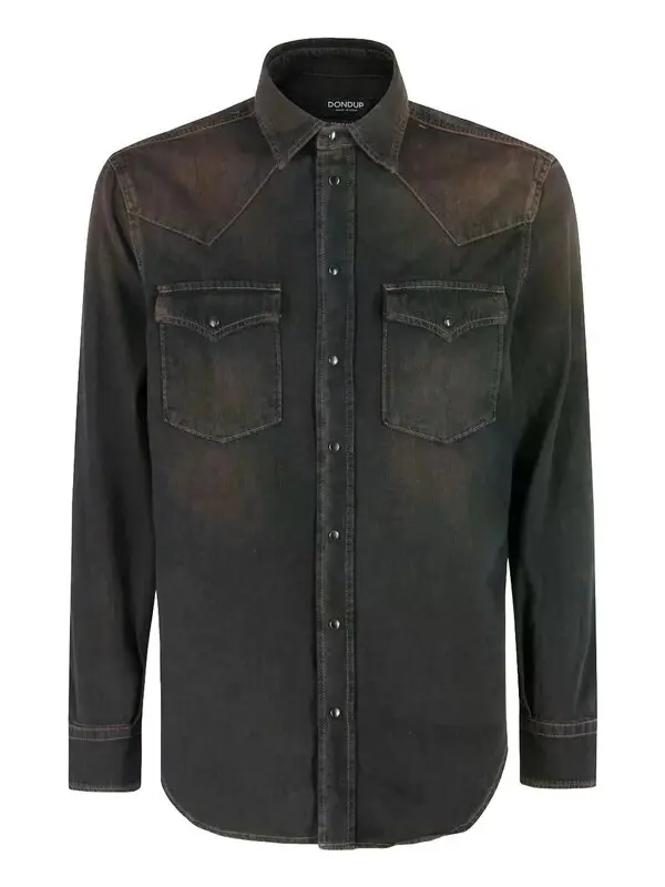 DONDUP Chest-pockets Denim Shirt - Black