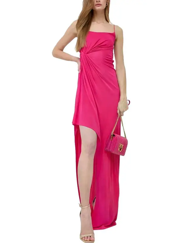 Pinko Knot Asymmetric Maxi Dress - Pink
