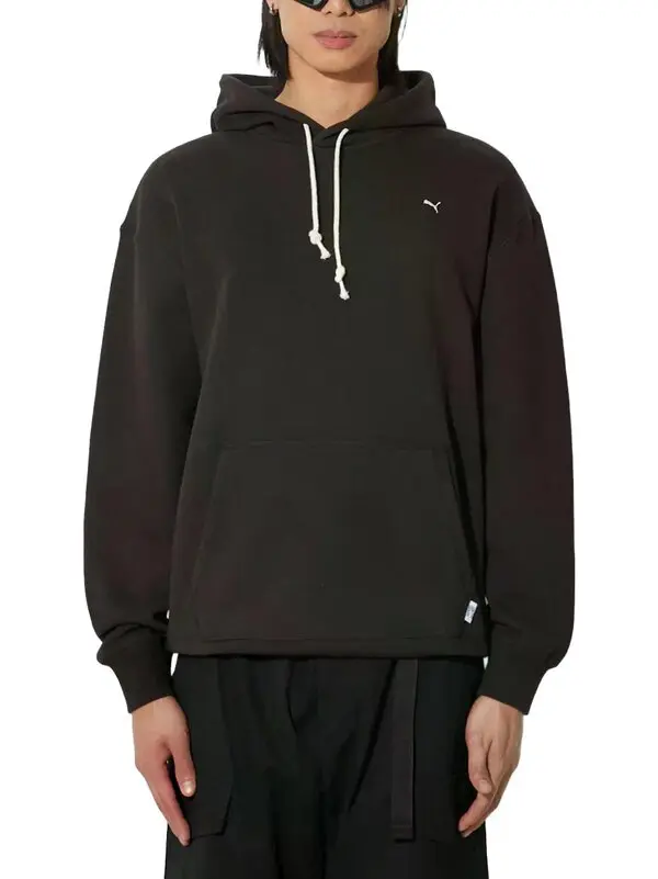 PUMA Logo-embroidered Hoodie - Black