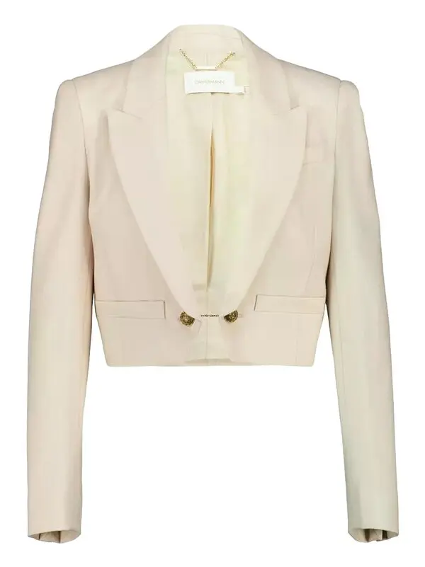 Zimmermann Cropped Wool Blazer - Neutrals