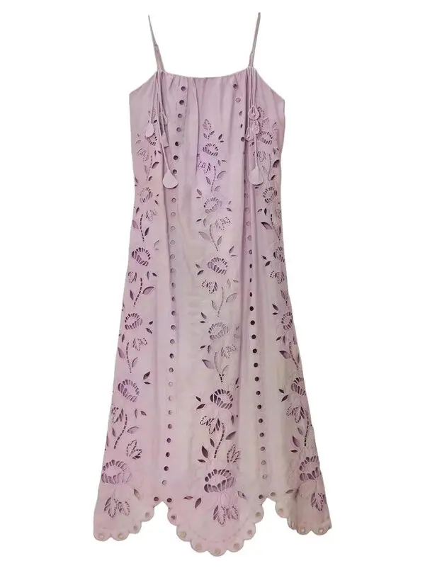 Farm Rio Floral Cut-out Maxi Dress - Purple