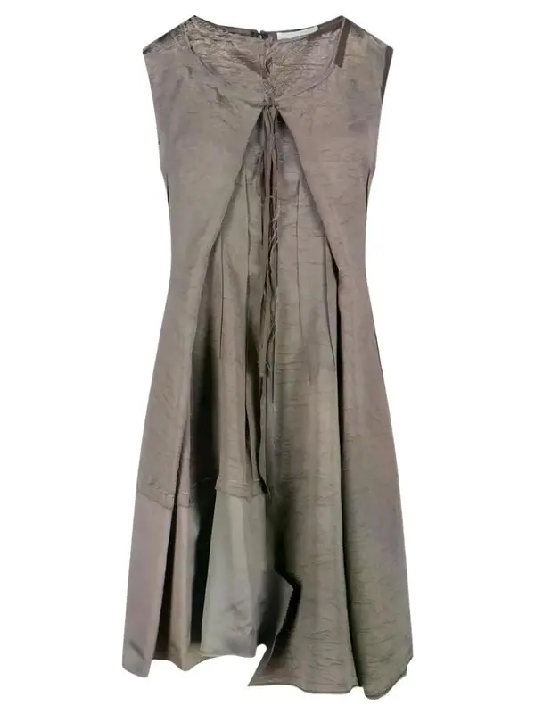 MAISON MARGIELA Crinkled-effect Panelled Midi Dress - Grey