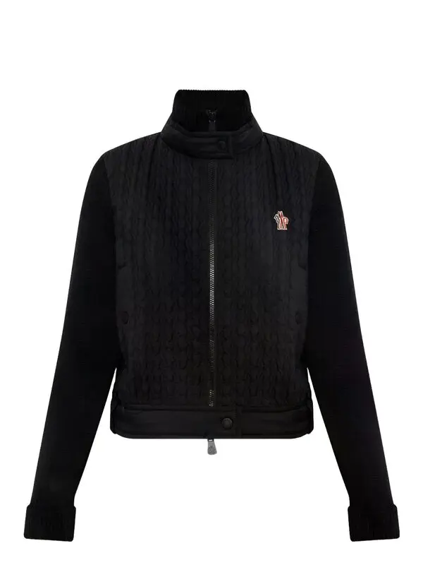 Moncler Quilted Panelled Cardigan - Black