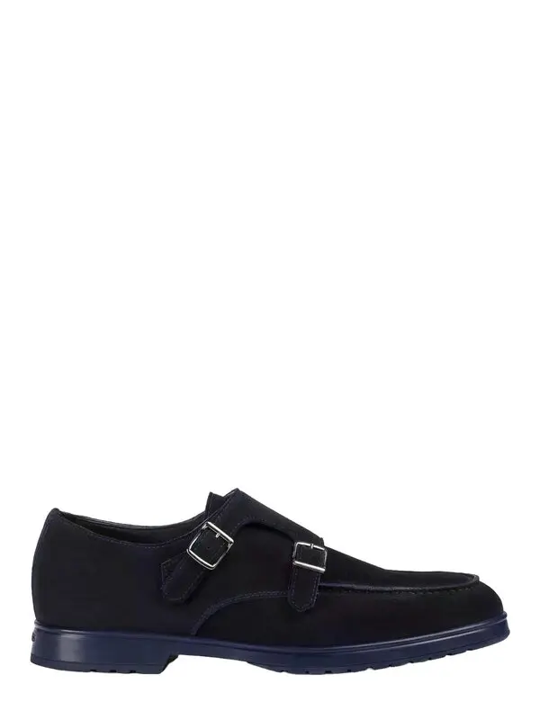 DOUCAL'S Suede Double-buckle Monk Shoes - Blue