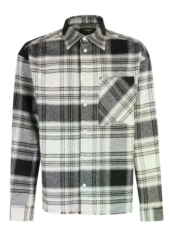 RETERNITY Plaid-pattern Flannel Shirt - Black