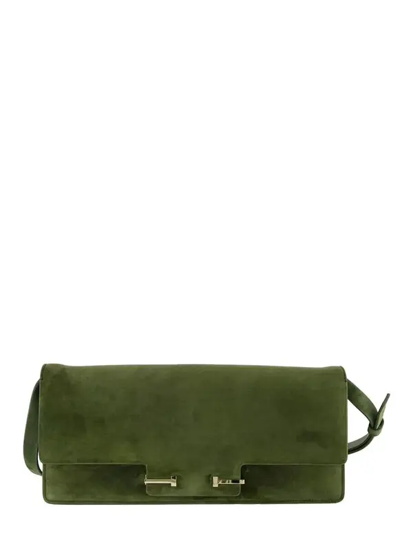 TOM FORD Aube Suede Clutch - Green