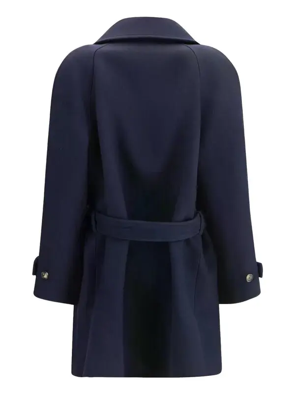 Loewe Button Belt Double-breasted Pea Coat - Blue