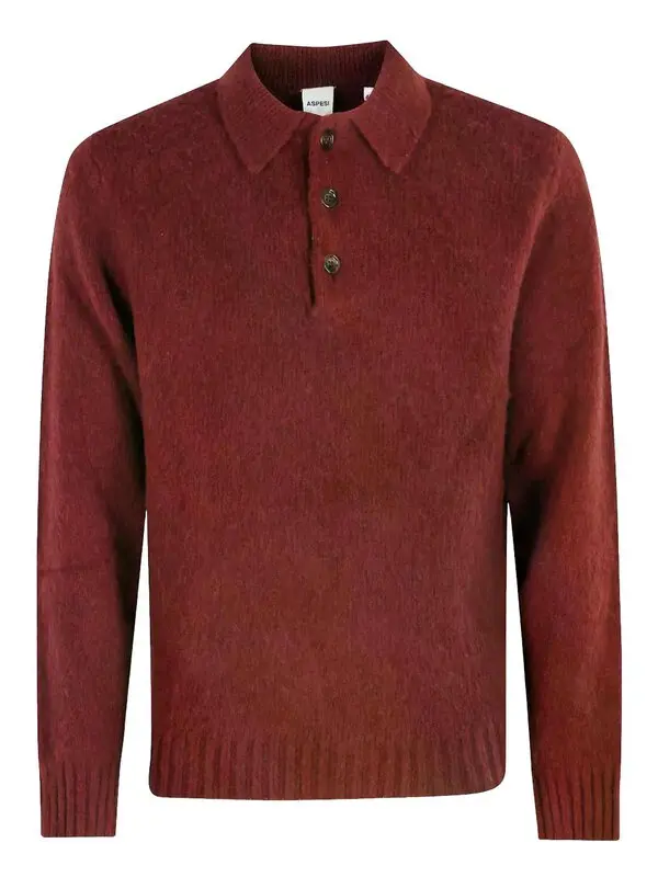 Aspesi Long-sleeve Polo Shirt - Red