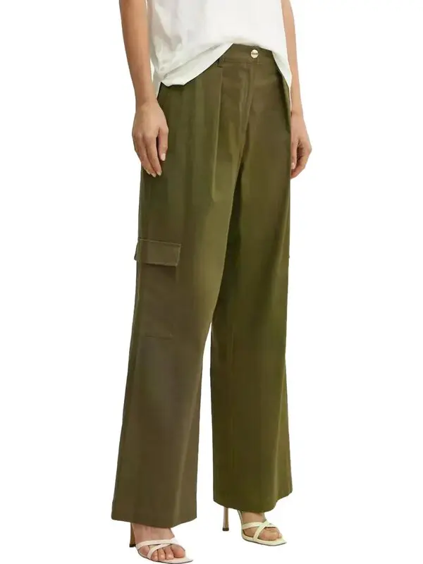 Liu Jo Pleated-front Cargo Trousers - Green