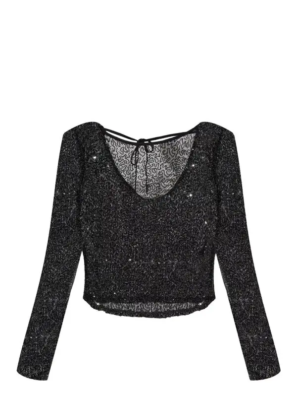 GESTUZ Sequin-embellished Top - Black
