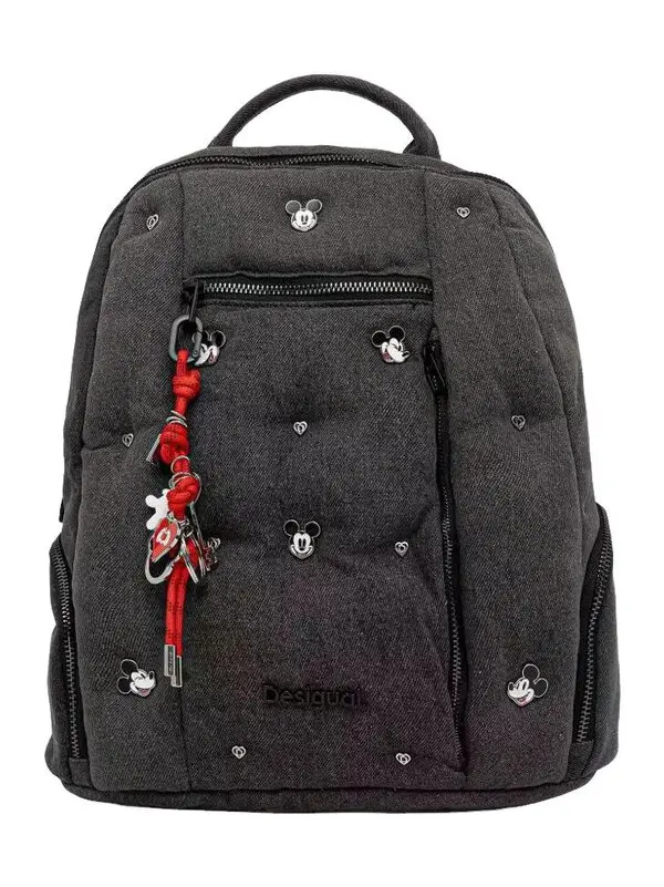 Desigual Appliqué-detail Quilted-effect Backpack - Grey