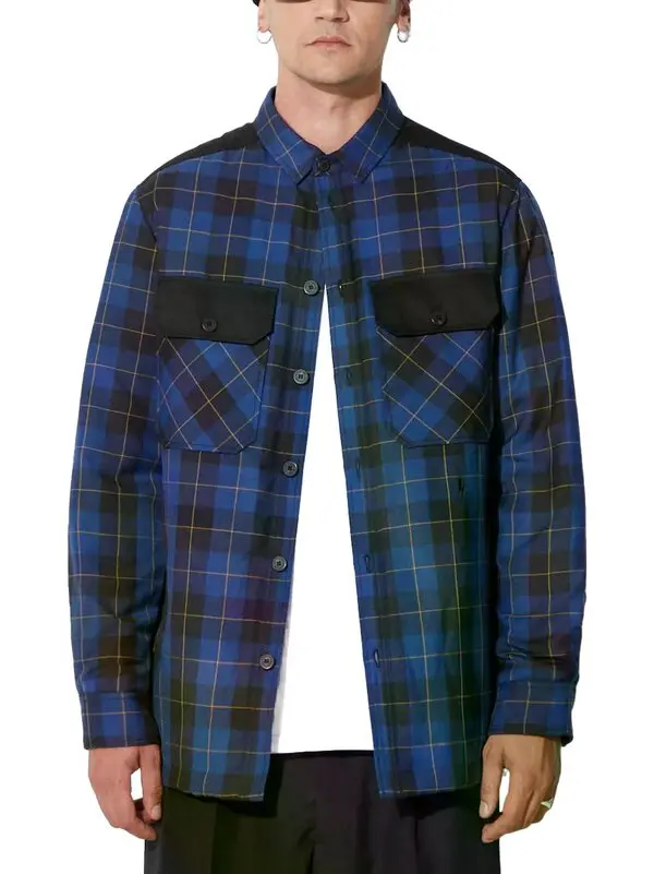 Neil Barrett Check-pattern Shirt Jacket - Blue