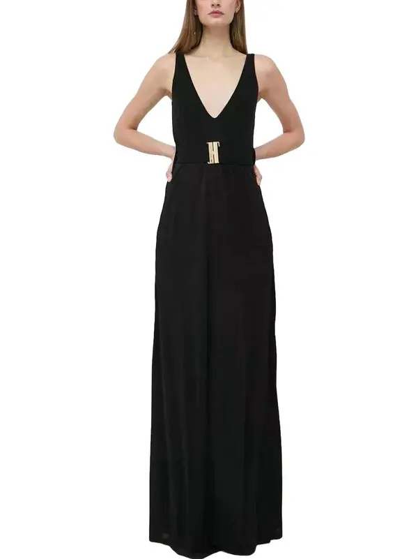 Pinko Buckle Sleeveless Maxi Dress - Black