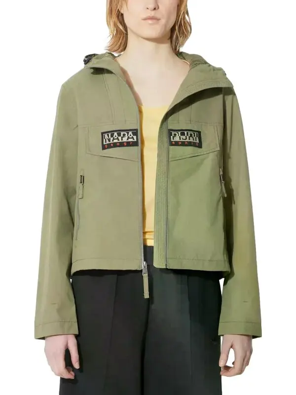 NAPAPIJRI Hooded Logo-patch Jacket - Green