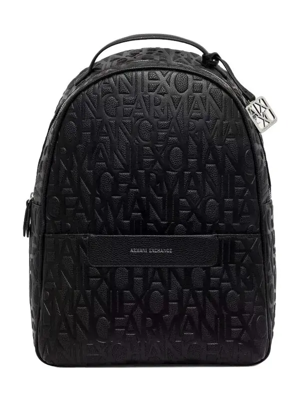 Armani Exchange Embossed Logo Backpack - Black