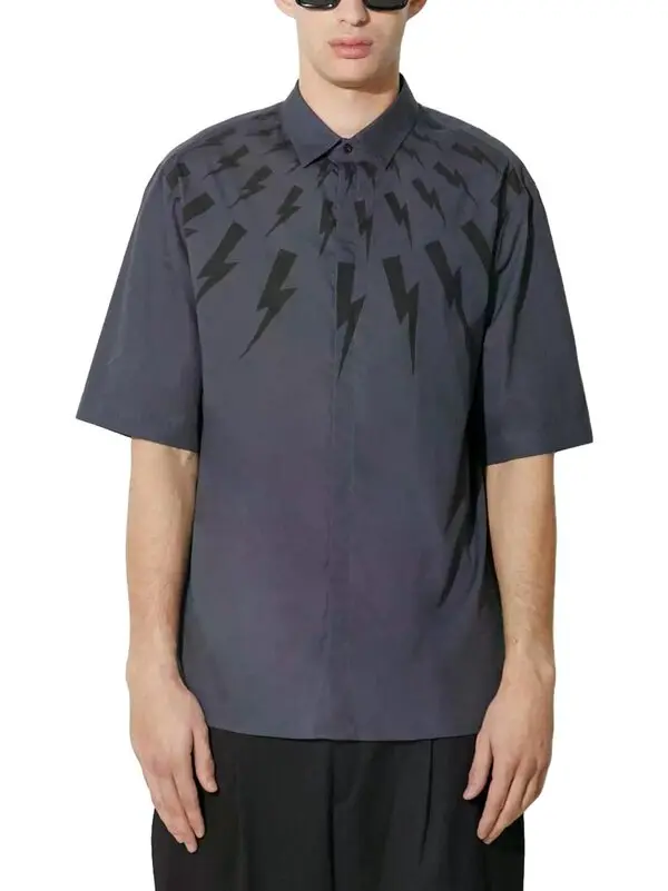 Neil Barrett Lightning Bolt Shirt - Blue