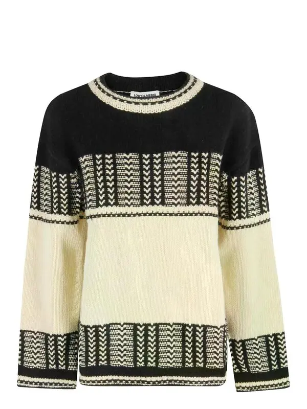 LOW CLASSIC Patterned Pullover Sweater - Black