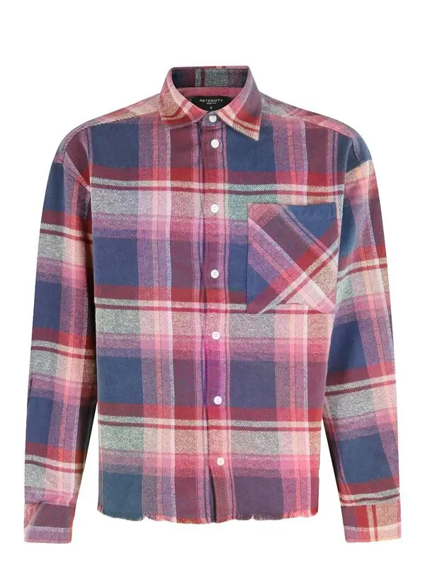 RETERNITY Plaid-pattern Flannel Shirt - Purple