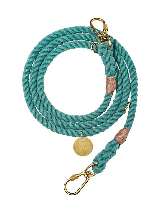 FOUND MY ANIMAL Small Rope Cotton Dog Lead - Teal Ombre