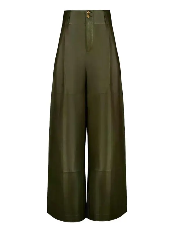 Zimmermann Tailored Leather Trousers - Green