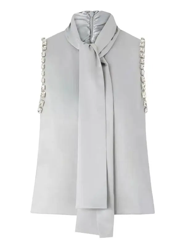 Pinko Tie-detail Top - Grey