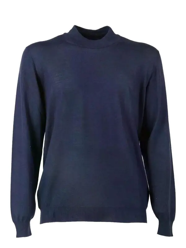 Fedeli Mock-neck Sweater - Blue