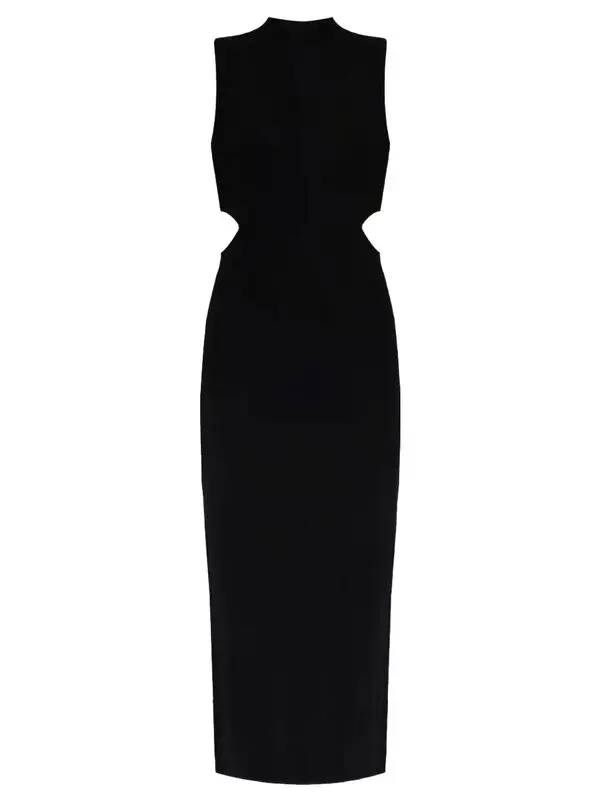 GESTUZ Cutout-detail Midi Dress - Black