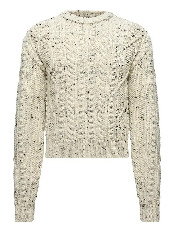 Moncler Argyle Wool Sweater - White