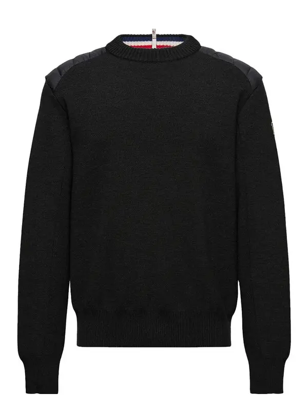 Moncler Wool Blend Down Sweater - Black