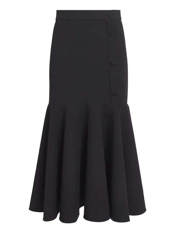 Sandro Ruffle-trim Maxi Skirt - Black