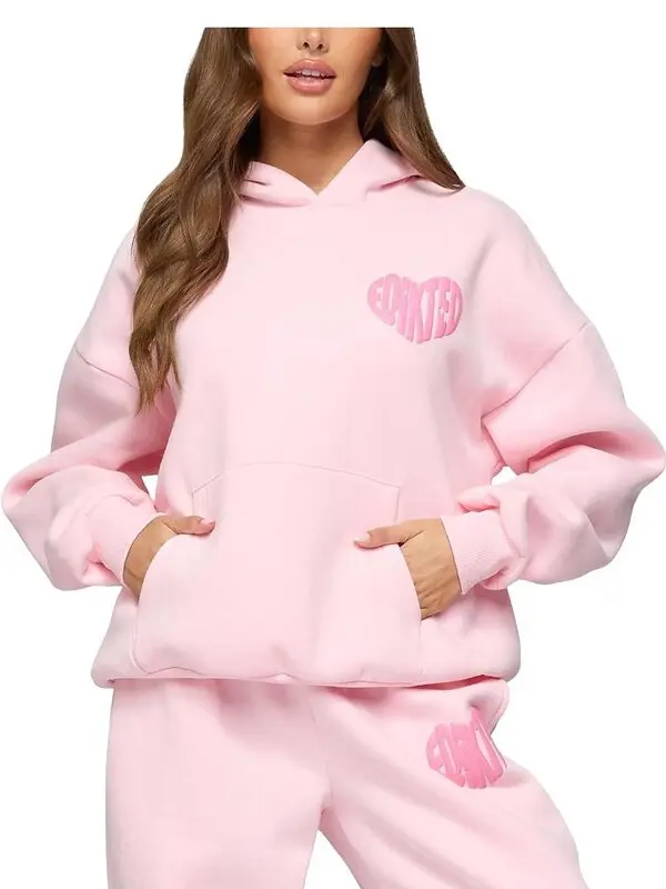 EDIKTED Major Love Hoodie - Light Pink
